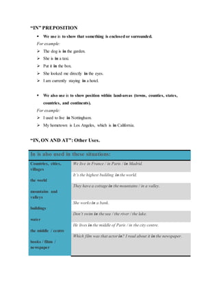 Prepositions in place phrases. | PDF