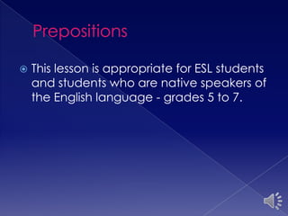 Prepositions mini lesson_esl502[1] | PPT