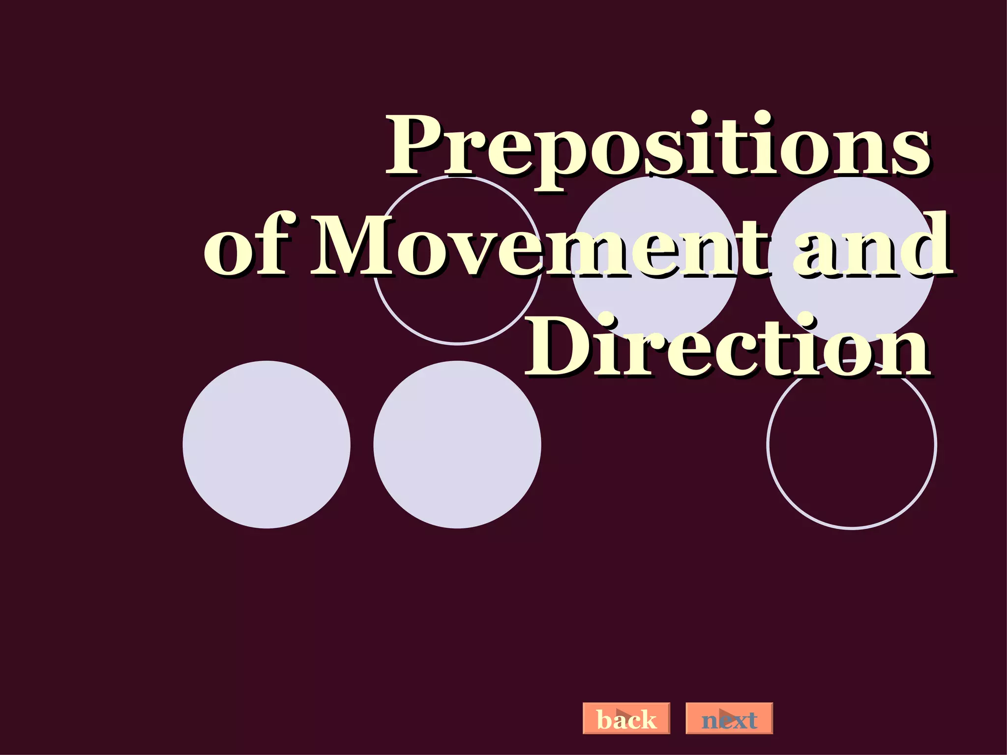 Prepositions Of Direction | PPT