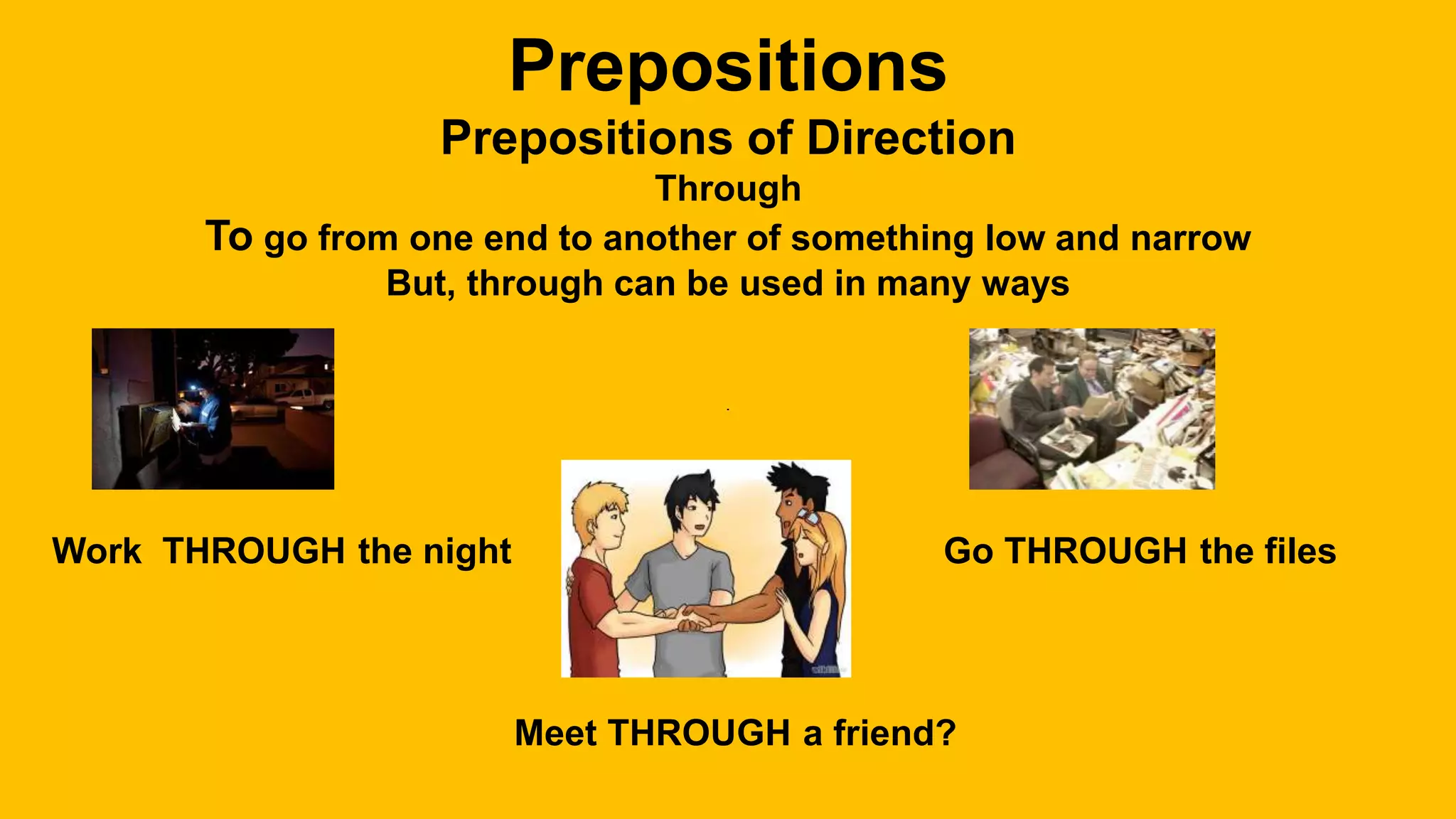 Prepositions of Direction | PPTX