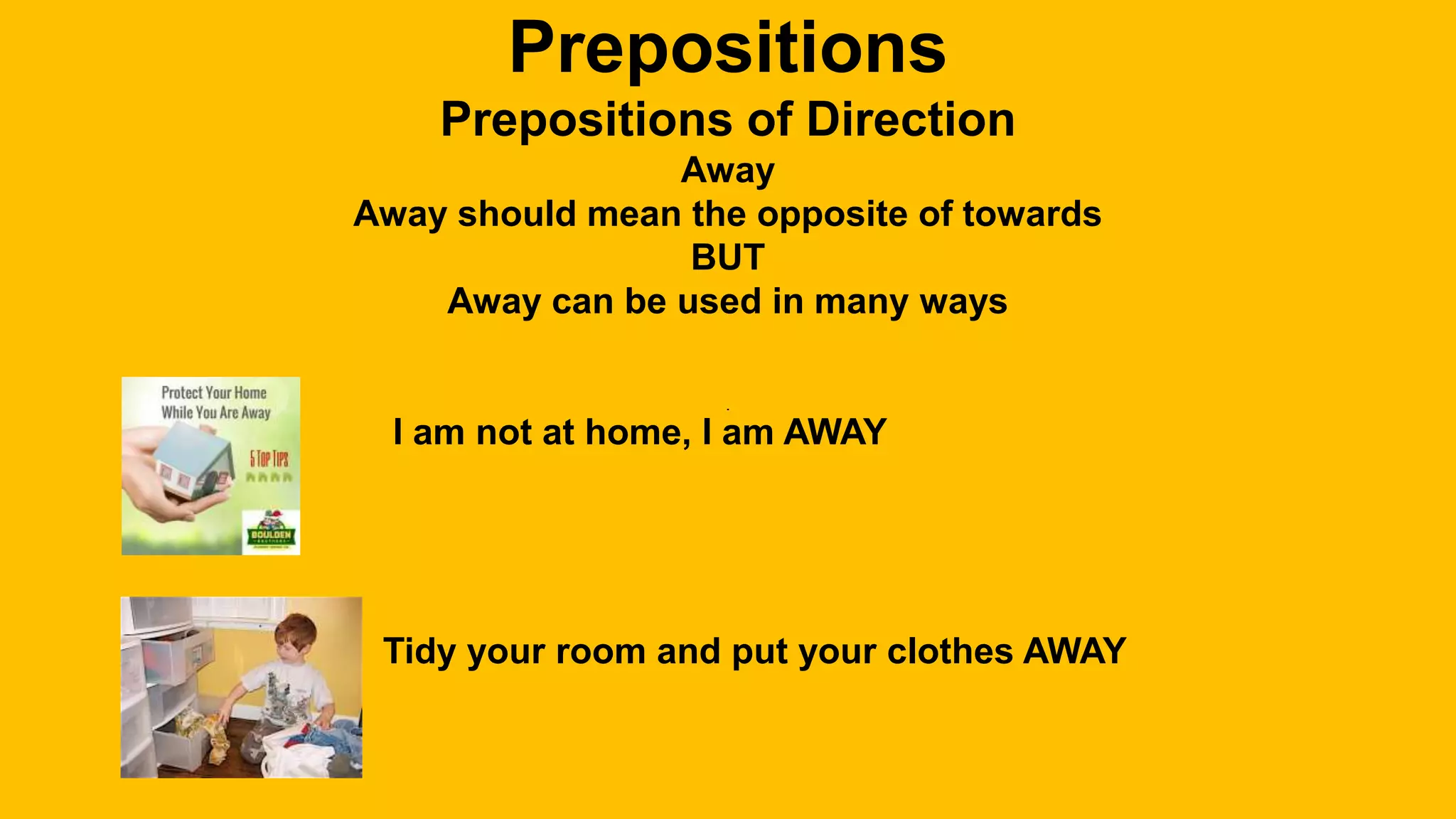 Prepositions of Direction | PPTX