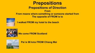 Prepositions of Direction | PPTX