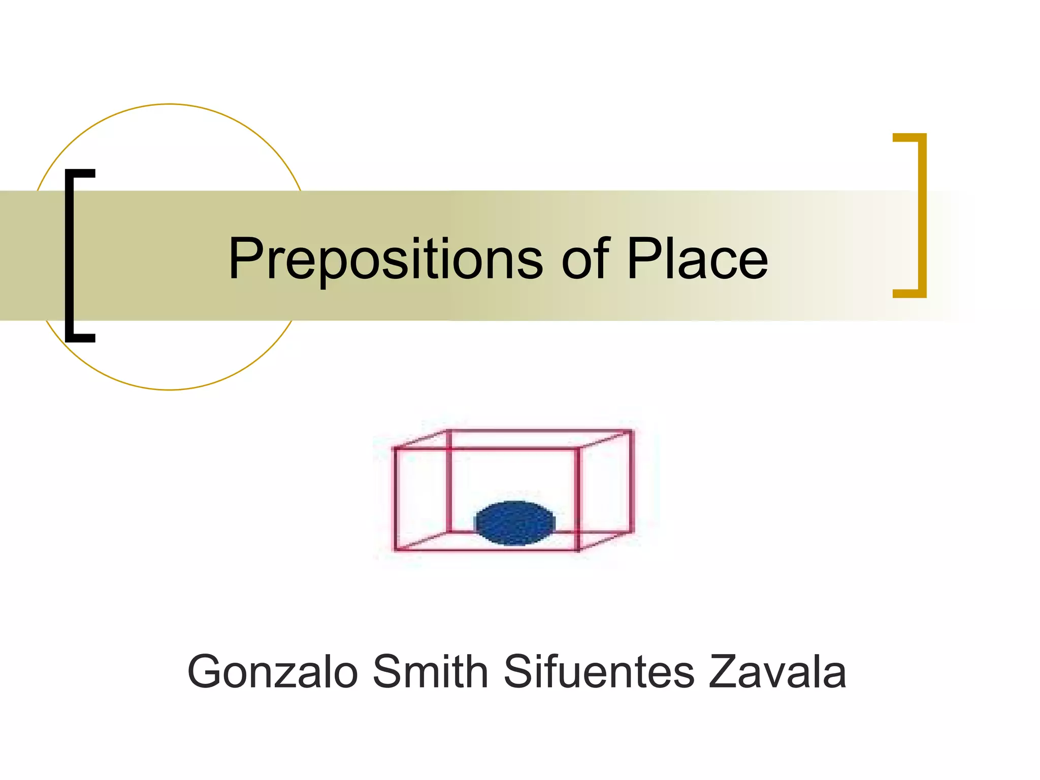 Prepositions of place | PPT
