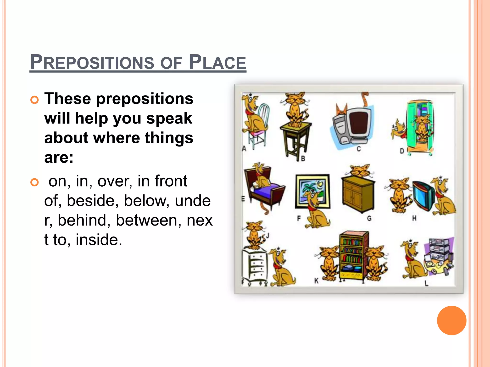 Prepositions of place | PPTX
