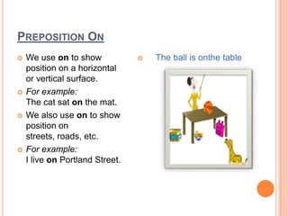 Prepositions of place | PPTX