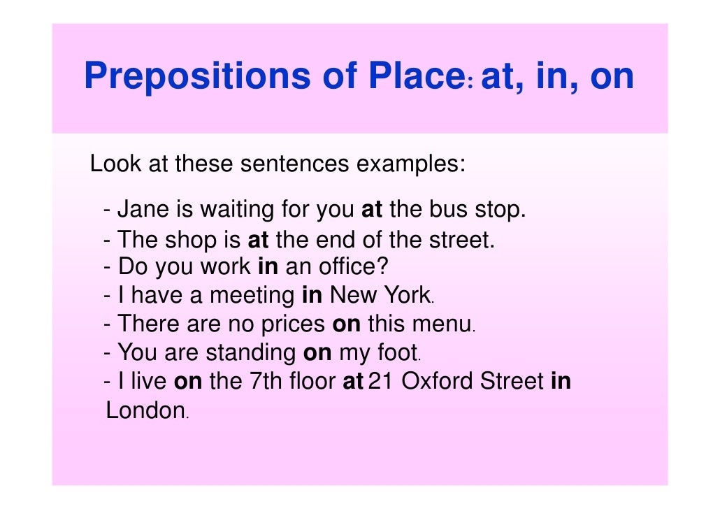 Prepositions Of Place Useful List Meaning Examples