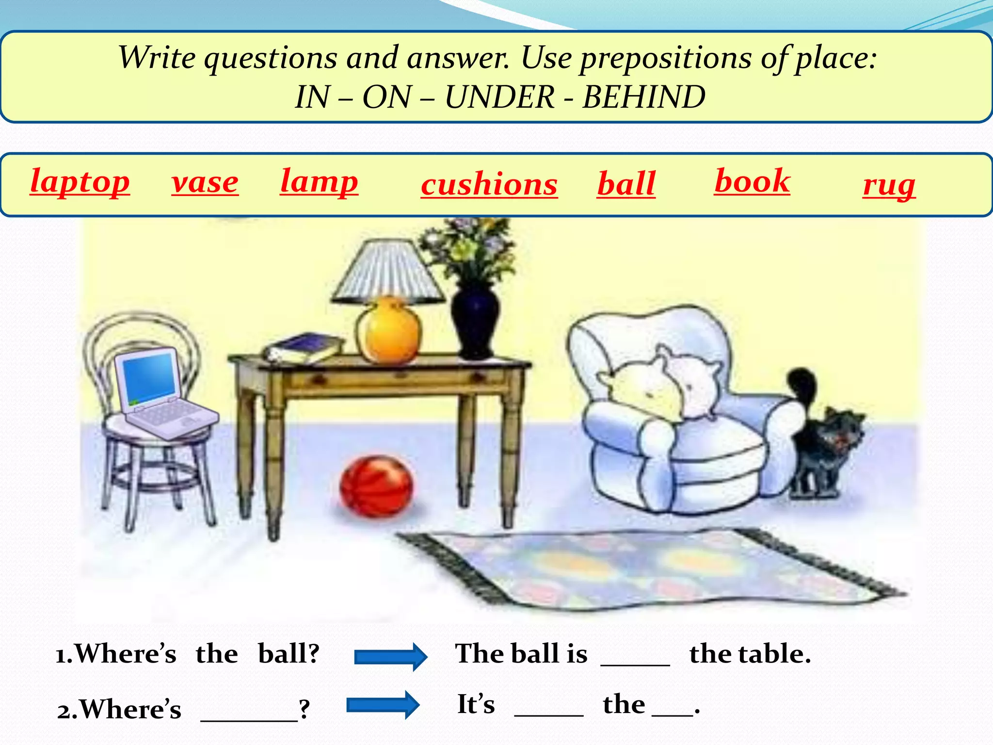 Prepositions of place | PPTX