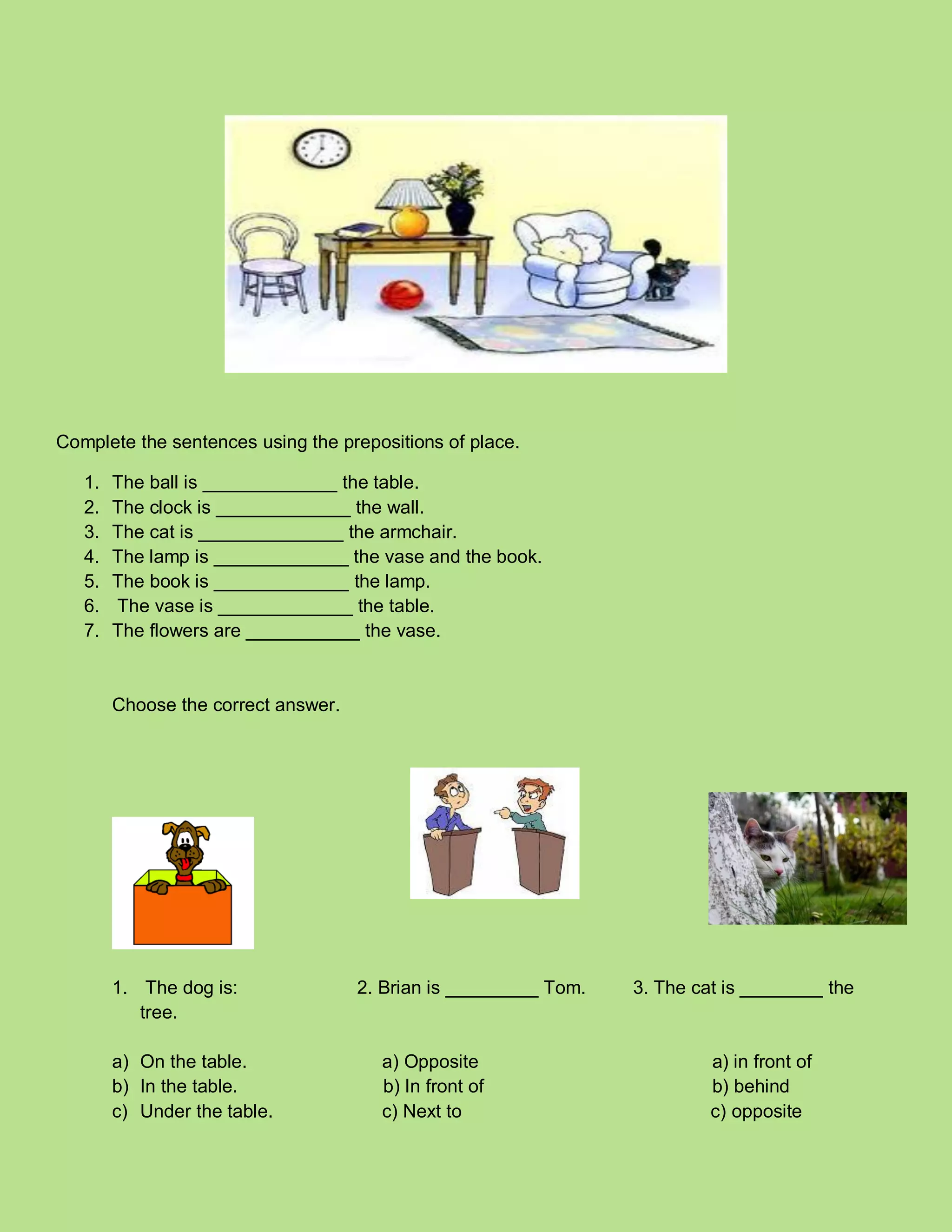 Prepositions of place | PDF