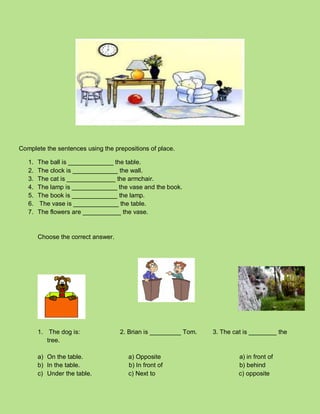 Prepositions of place | PDF