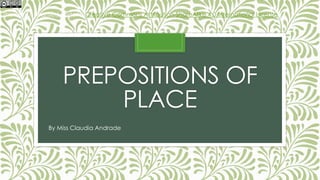 Prepositions of place | PPTX