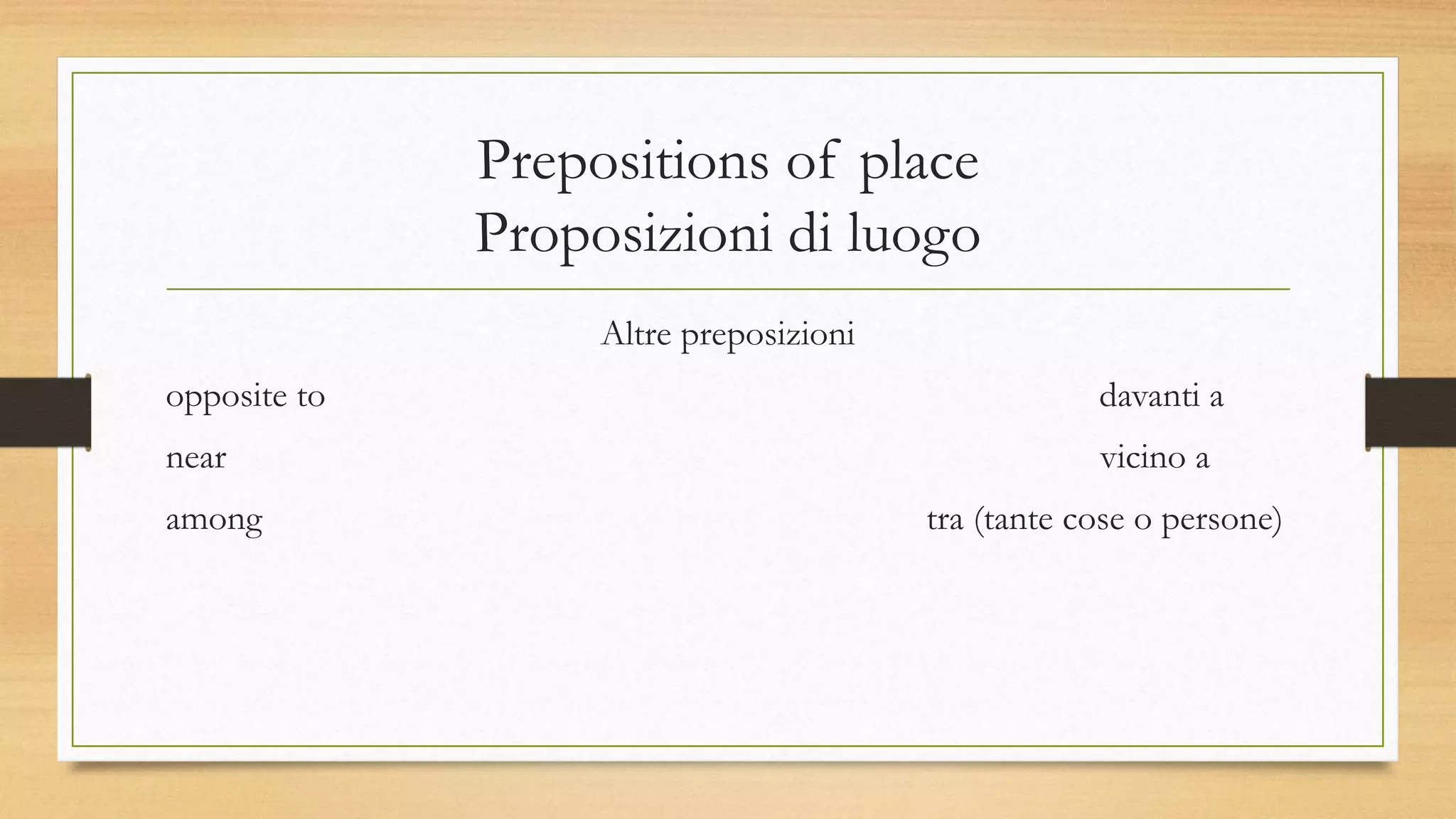 Prepositions of place | PPTX