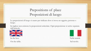 Prepositions of place | PPTX