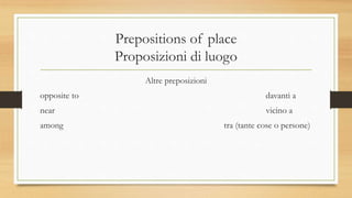 Prepositions of place | PPTX