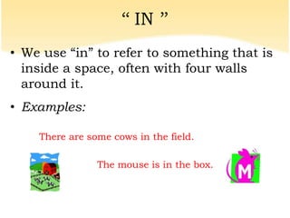 Prepositions of place | PPTX