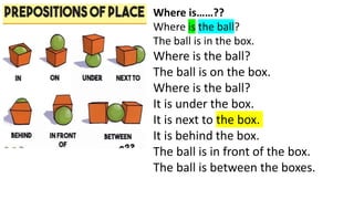 Prepositions of place | PPTX