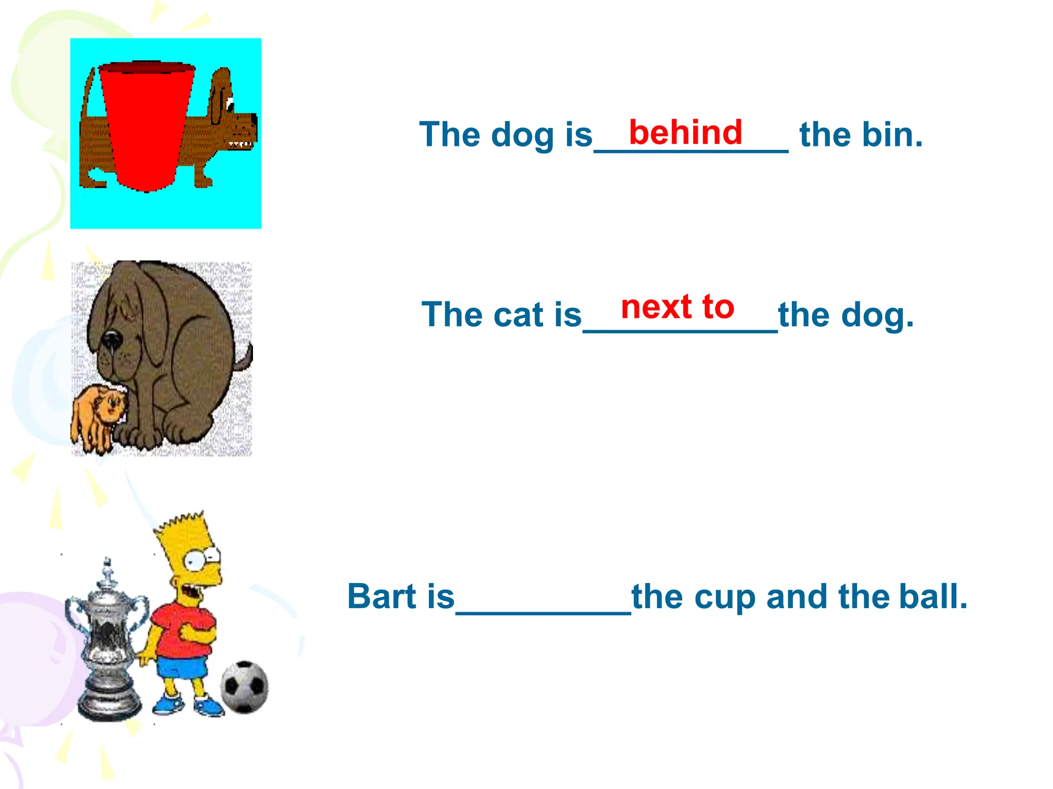 Prepositions of Place in on infront of.ppt