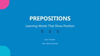 Prepositions of Place : English Grammar Presentation | PPTX