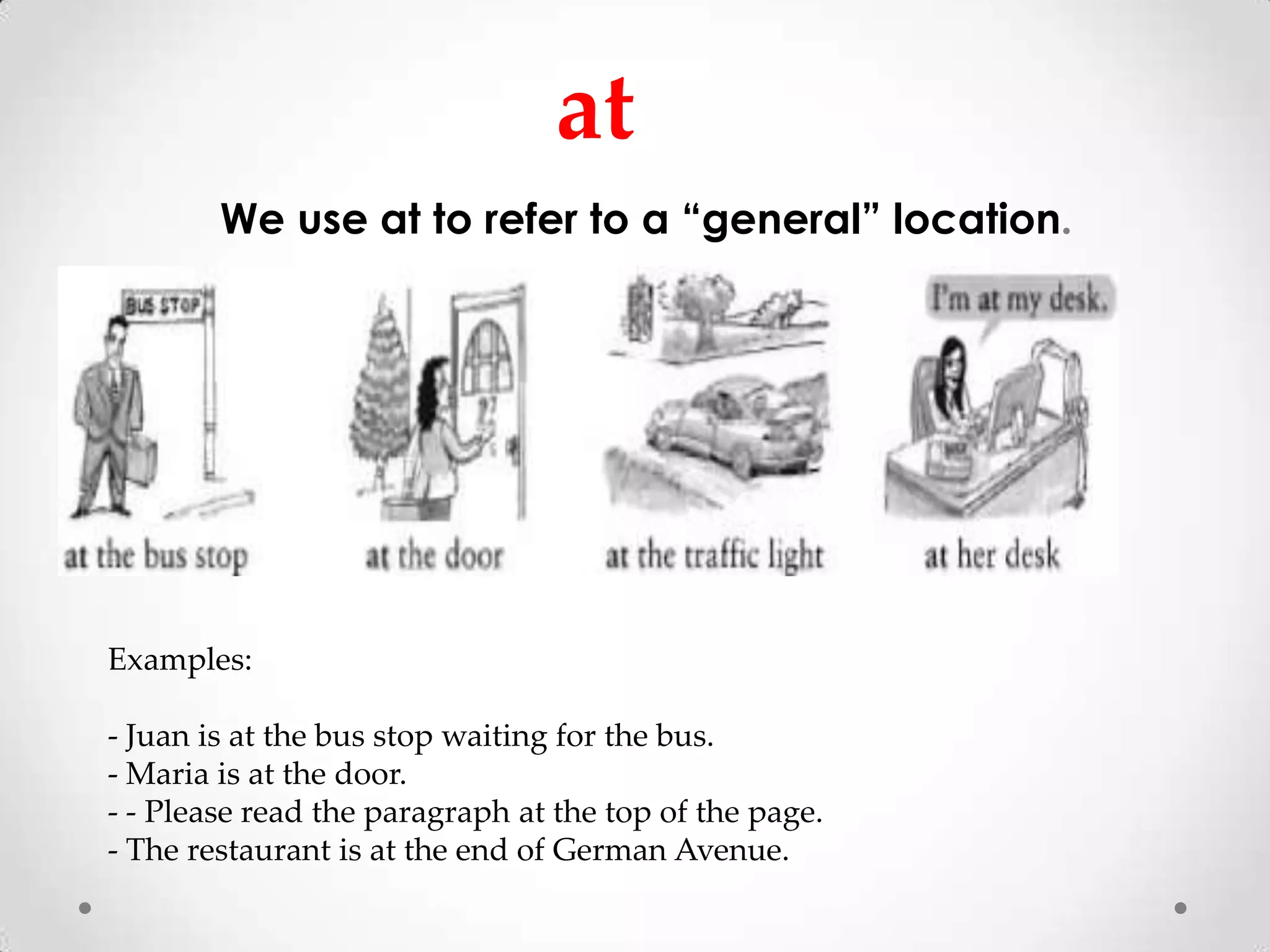 Prepositions of place at, in, on | PPTX