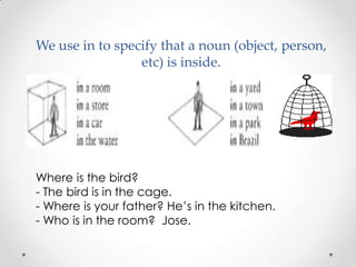 Prepositions of place at, in, on | PPTX