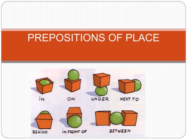 Prepositions Of Place In Front Of