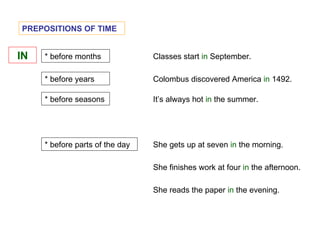 Prepositions of time | PPT