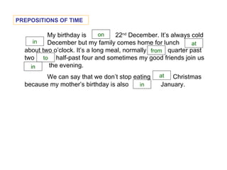 Prepositions of time | PPT