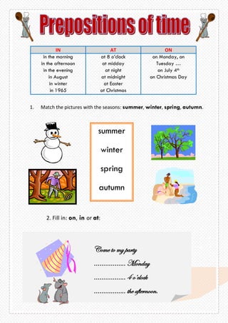 Prepositions of time | PDF