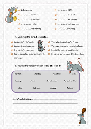 Prepositions of time | PDF