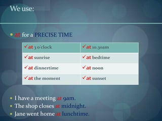 Prepositions of time | PPTX