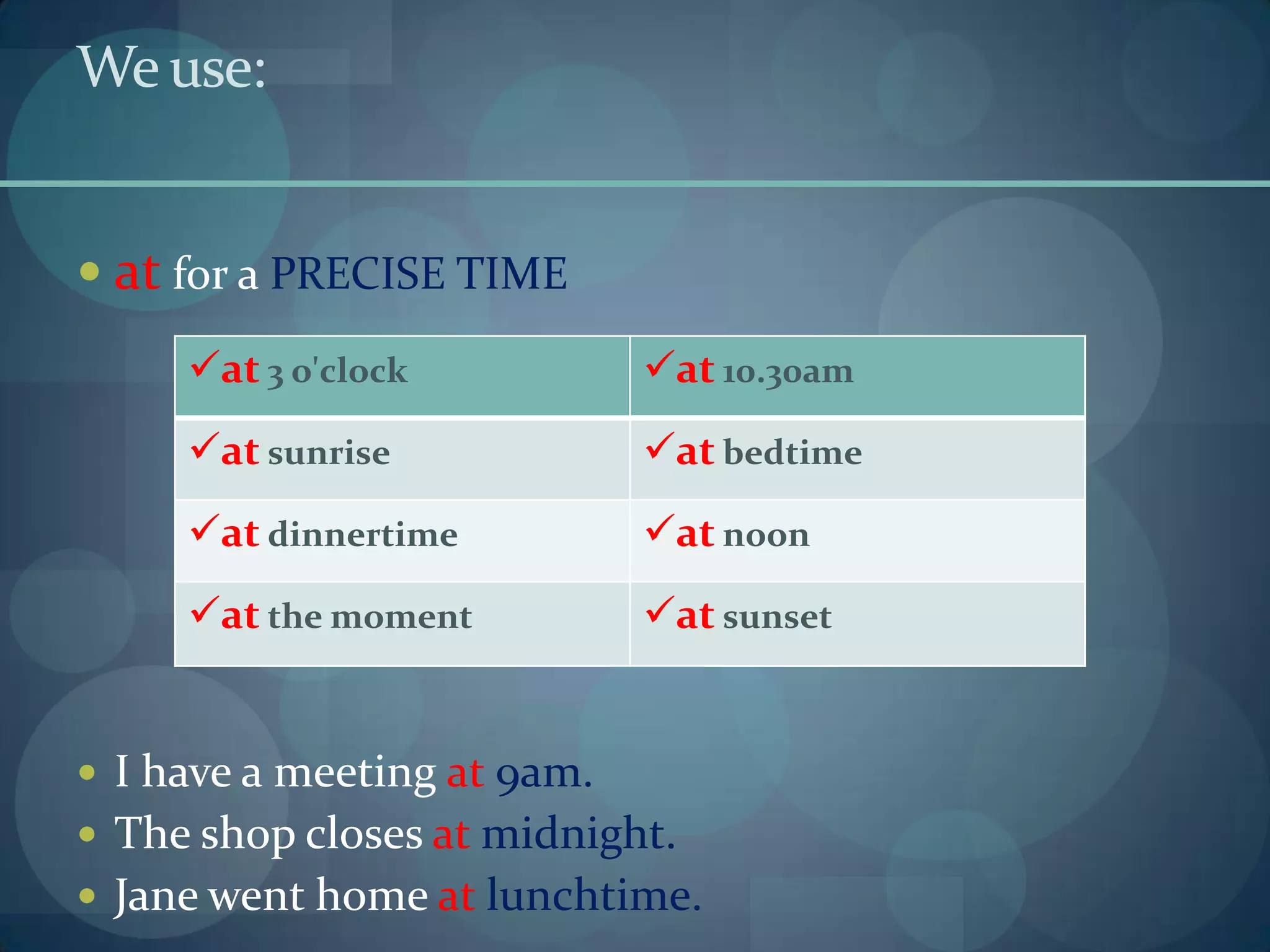 Prepositions of time | PPTX | Holidays
