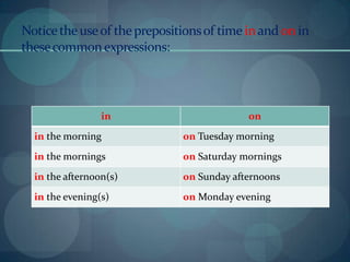 Prepositions of time | PPTX
