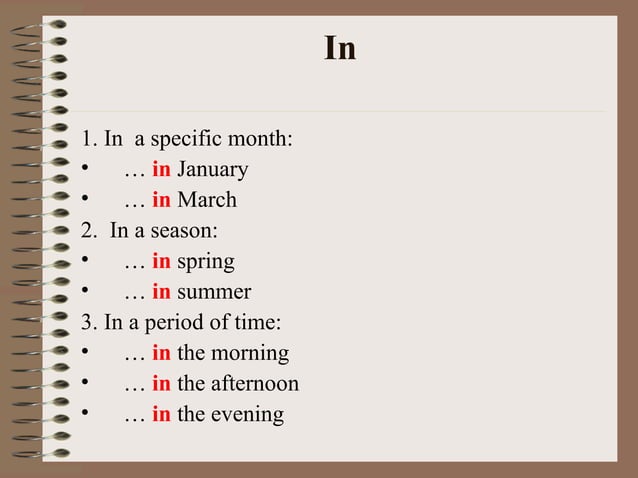 unit : 6 Days of the week and Prepositions of Time | PPT