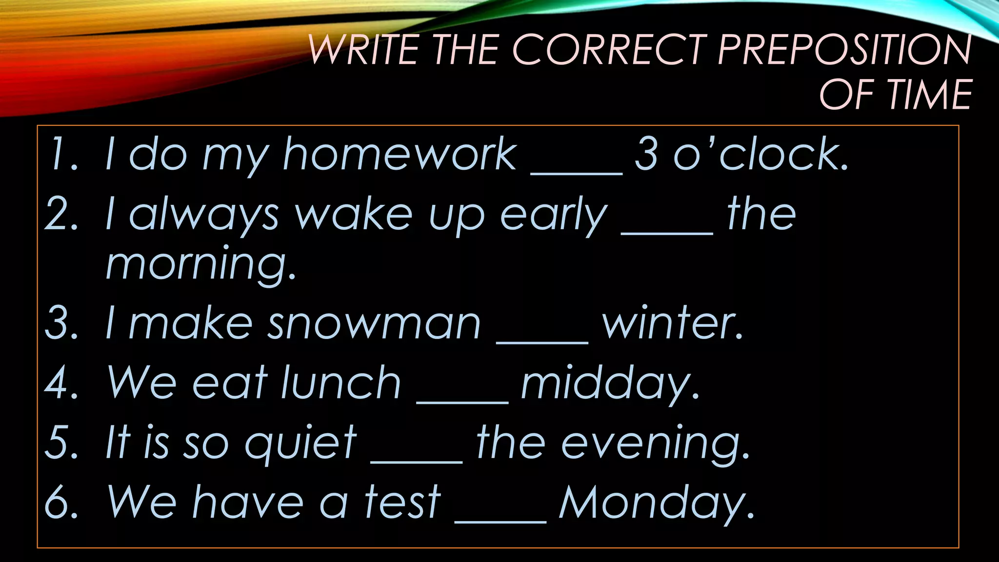 ESL: Prepositions of time | PPT