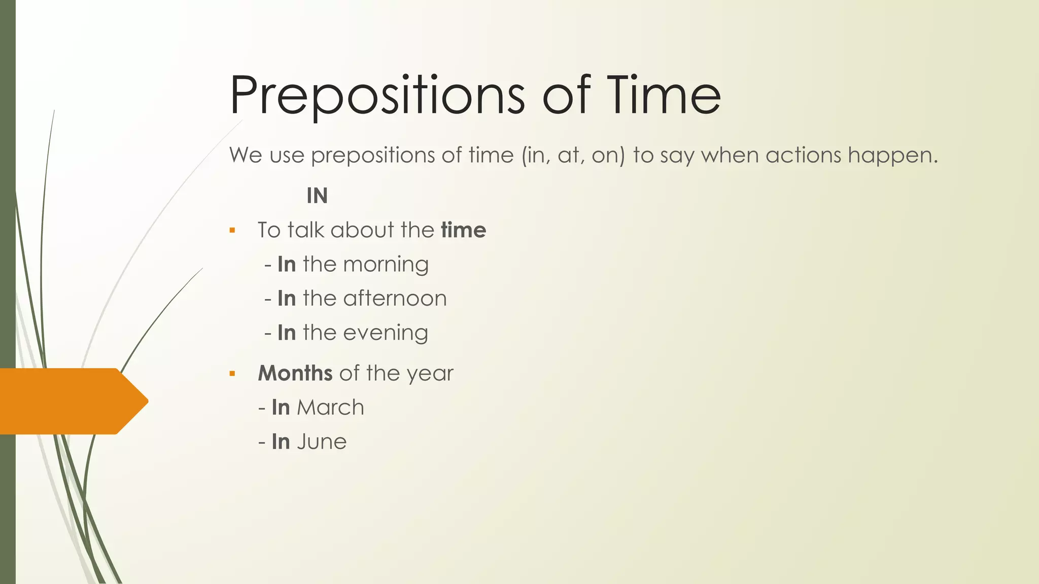 Prepositions of time | PPTX