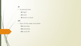 Prepositions of time | PPTX