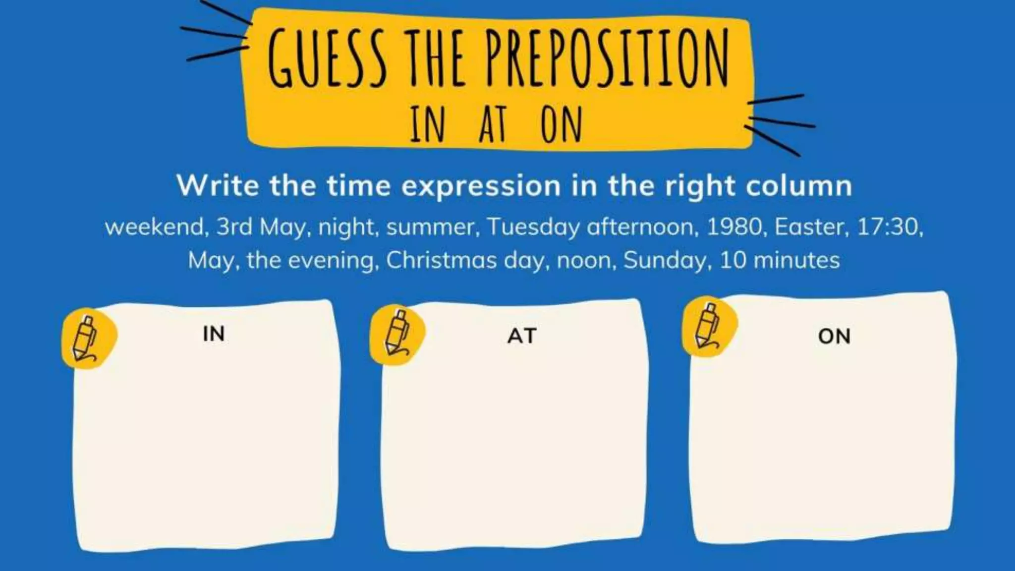 Prepositions of time | PPT