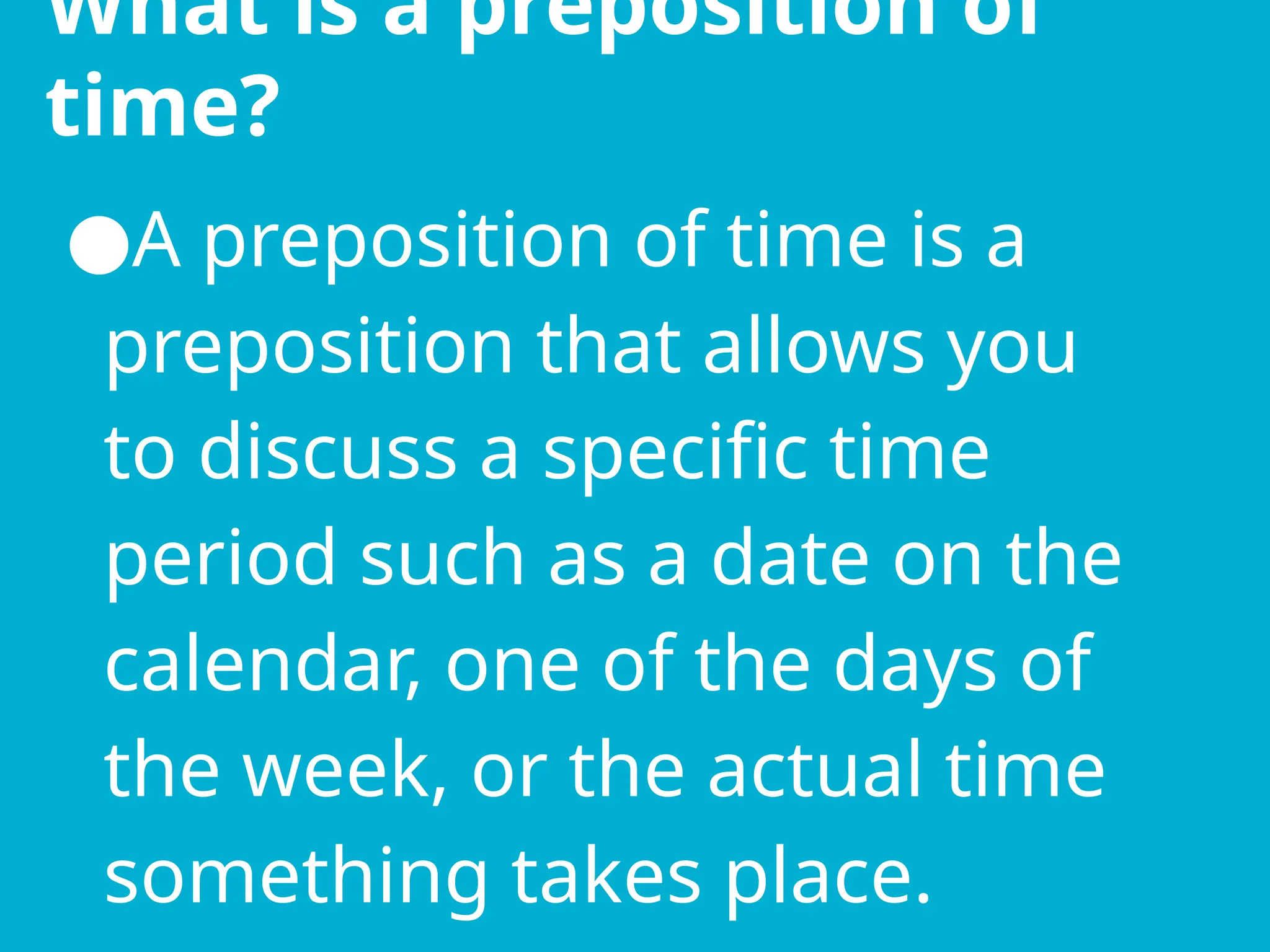 Mastering Prepositions of Time: Comprehensive Guide to Using 'In,' 'At ...