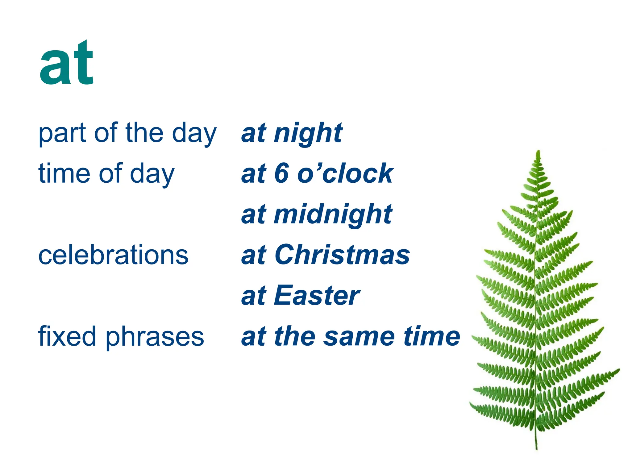 Prepositions of Time usage and example sentences | PPT