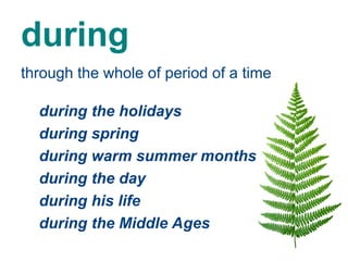 Prepositions of Time usage and example sentences | PPT