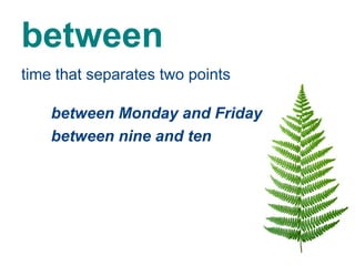 Prepositions of Time usage and example sentences | PPT