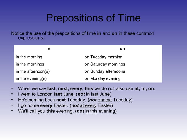 Prepositions of time and place | PPT | Television | Entertainment