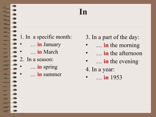 Prepositions of time_at_in_on | PPT
