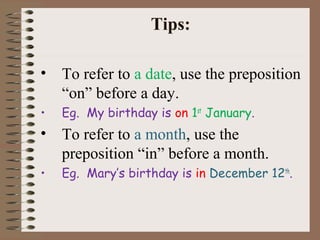 Prepositions of time_at_in_on | PPT