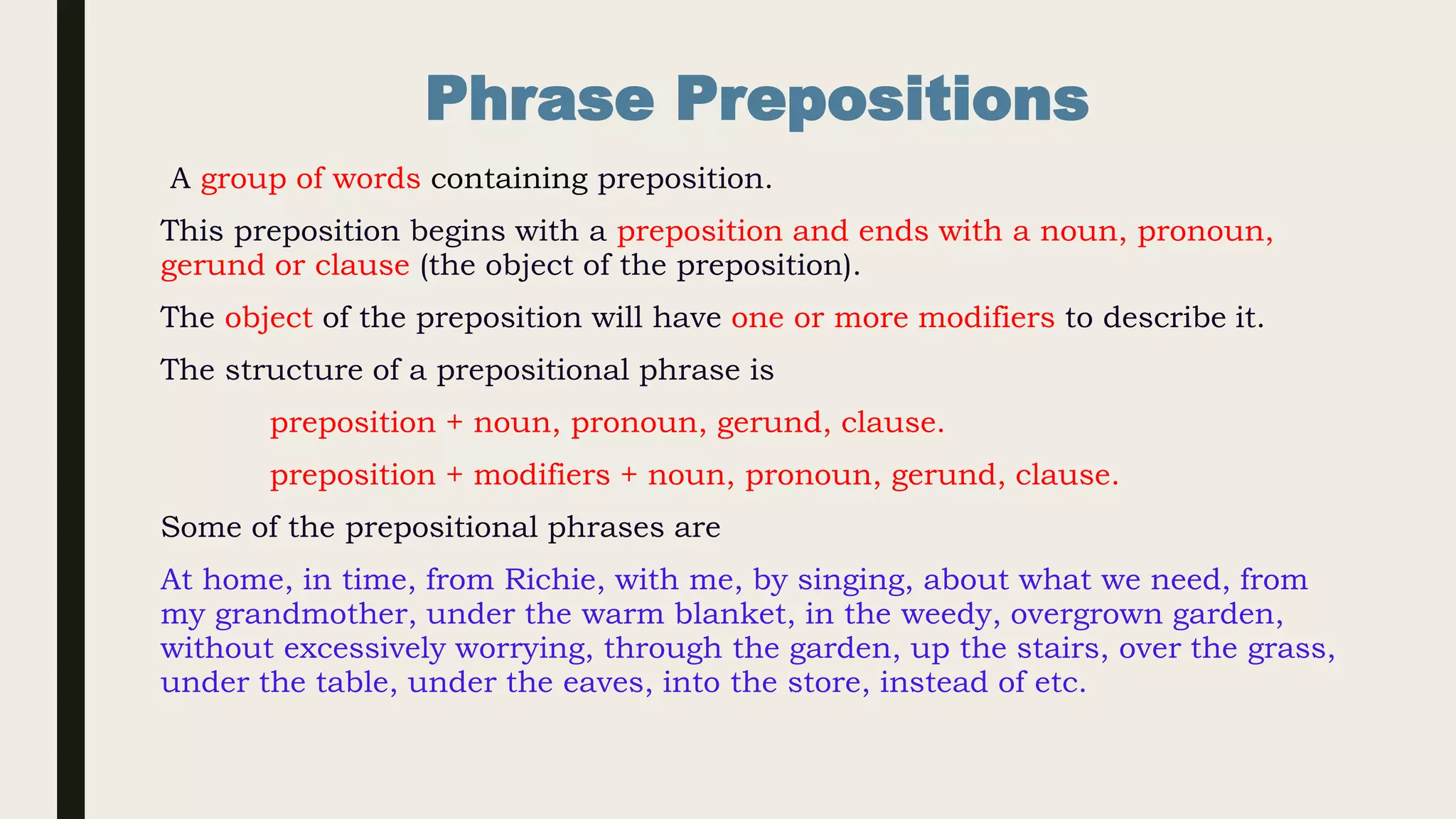 Prepositions English Grammar Topic. | PPTX