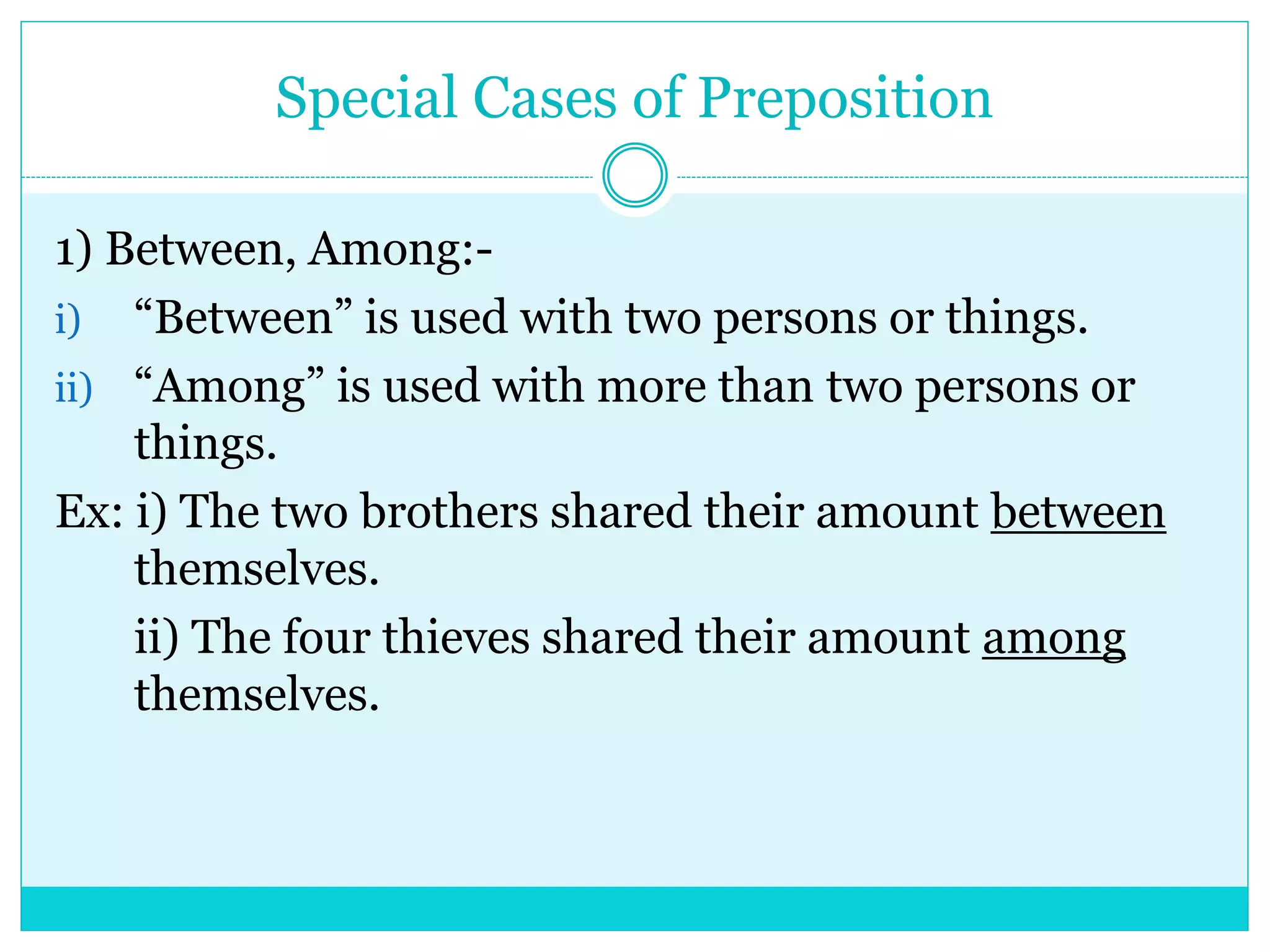 Preposition (special cases | PPTX