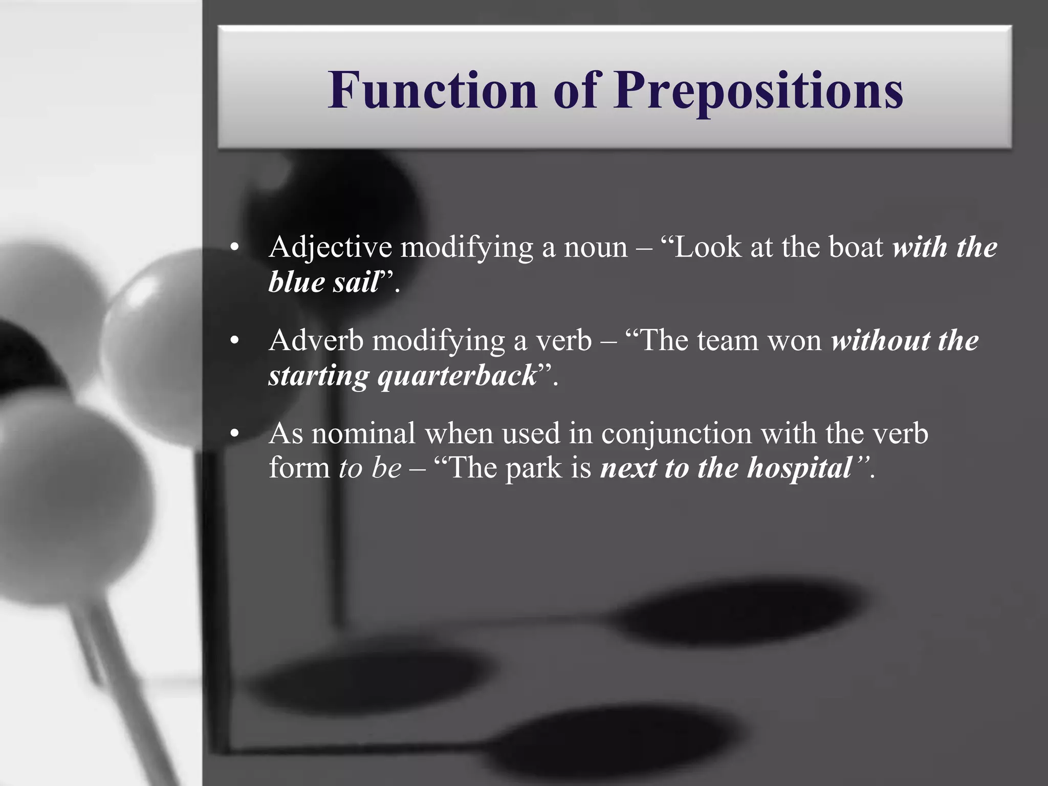 Prepositions & postpositions | PPTX