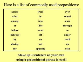 Prepositions ppt | PPT