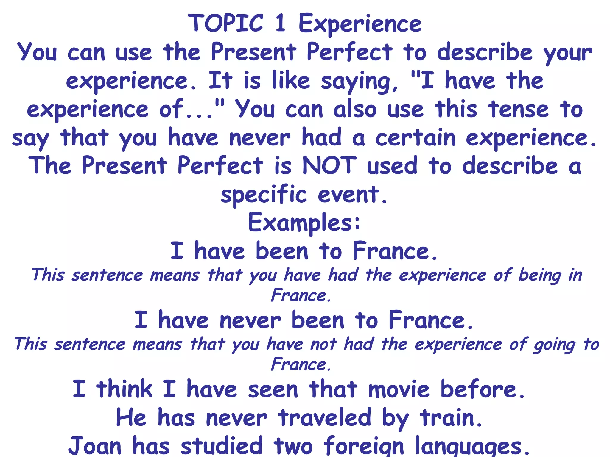 Prepositions, present perfect, should, connectors | PPT