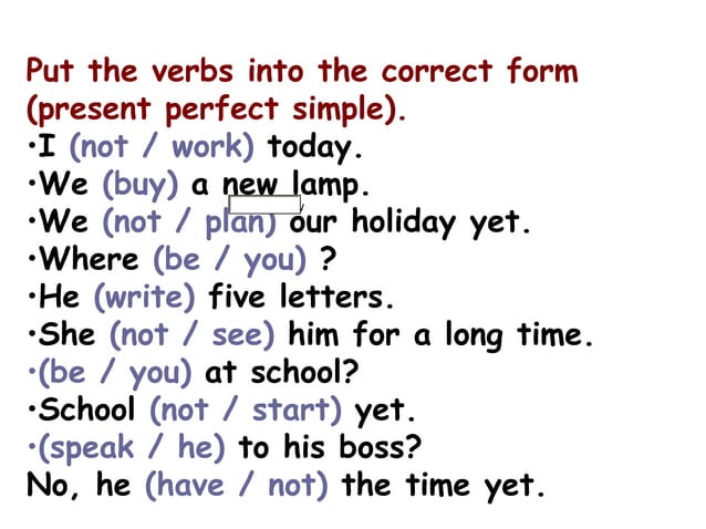 Prepositions, present perfect, should, connectors | PPT