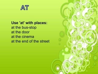 Preposition in- on-at | PPTX